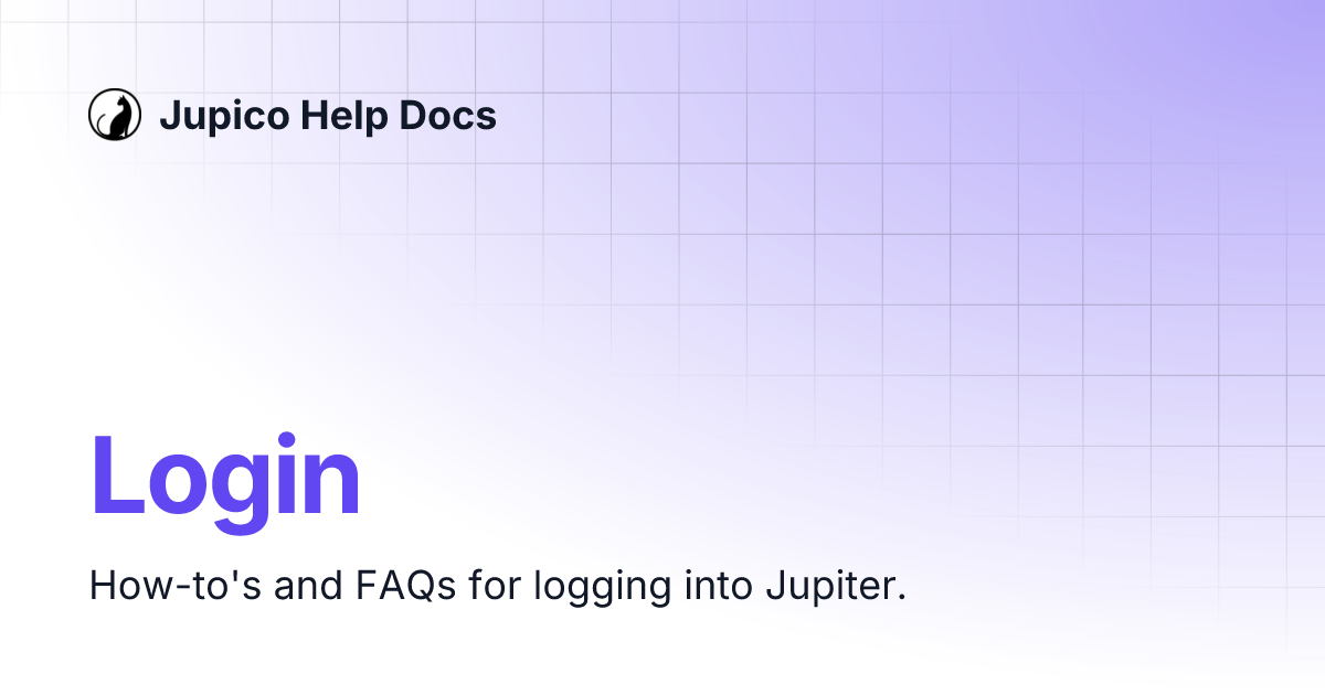 Login | Jupico Help Docs
